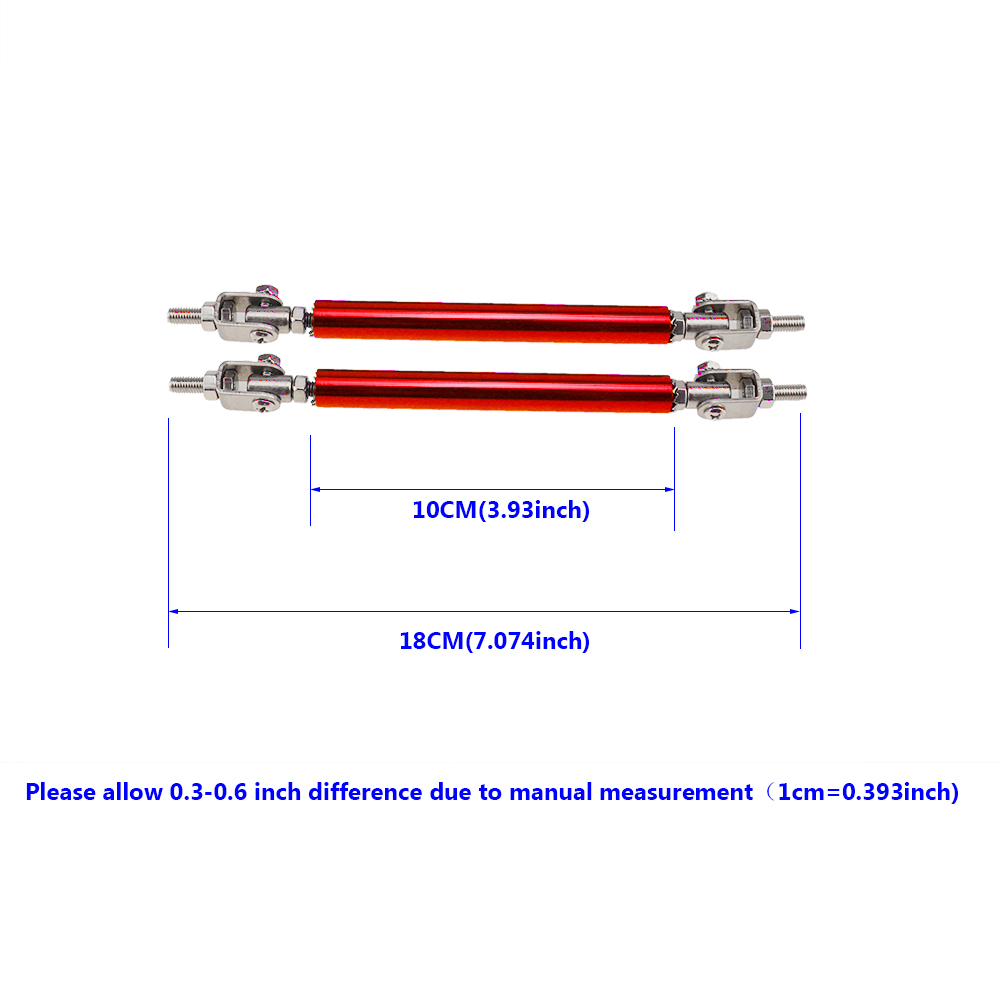 RED-100mm-Adjustable Racing Car Splitter Rods, Front and Rear Bumper ...