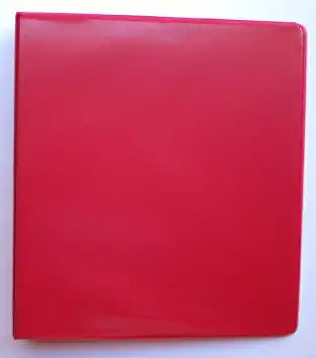 RED 3-Ring 1.5" View Binder, 8.5" x 11", Vinyl, Inside Pockets, Mfd by ...
