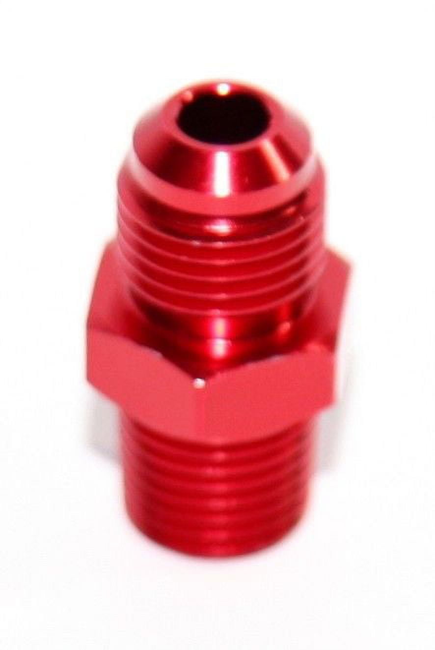 RED 6AN AN-6 to 1/4" NPT Male Thread Straight Aluminum Fitting Adapter ...