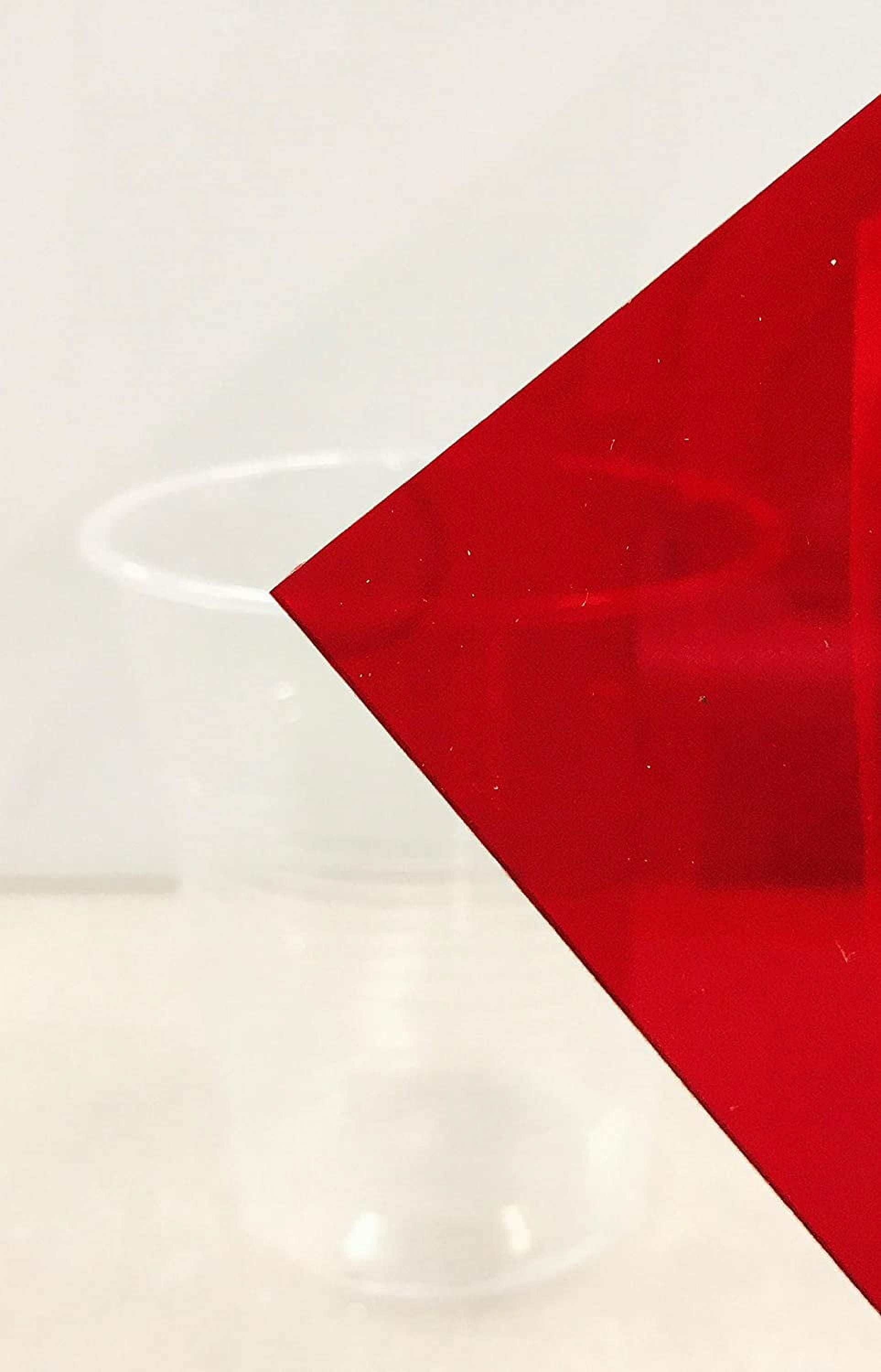 RED Acrylic Transparent # 2423-1/8" Thick - Pick Your Size (12" X 12 ...