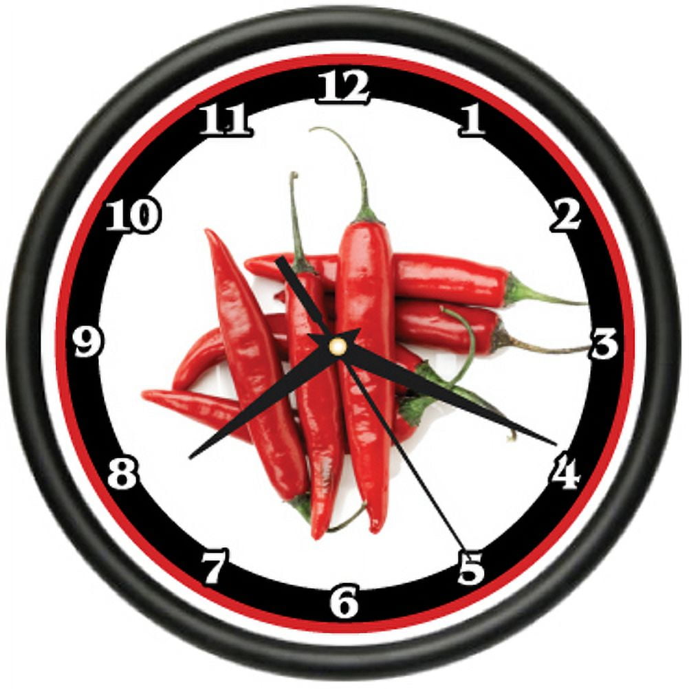 RED CHILI PEPPERS Wall Clock kitchen hot chef new gift - Walmart.com