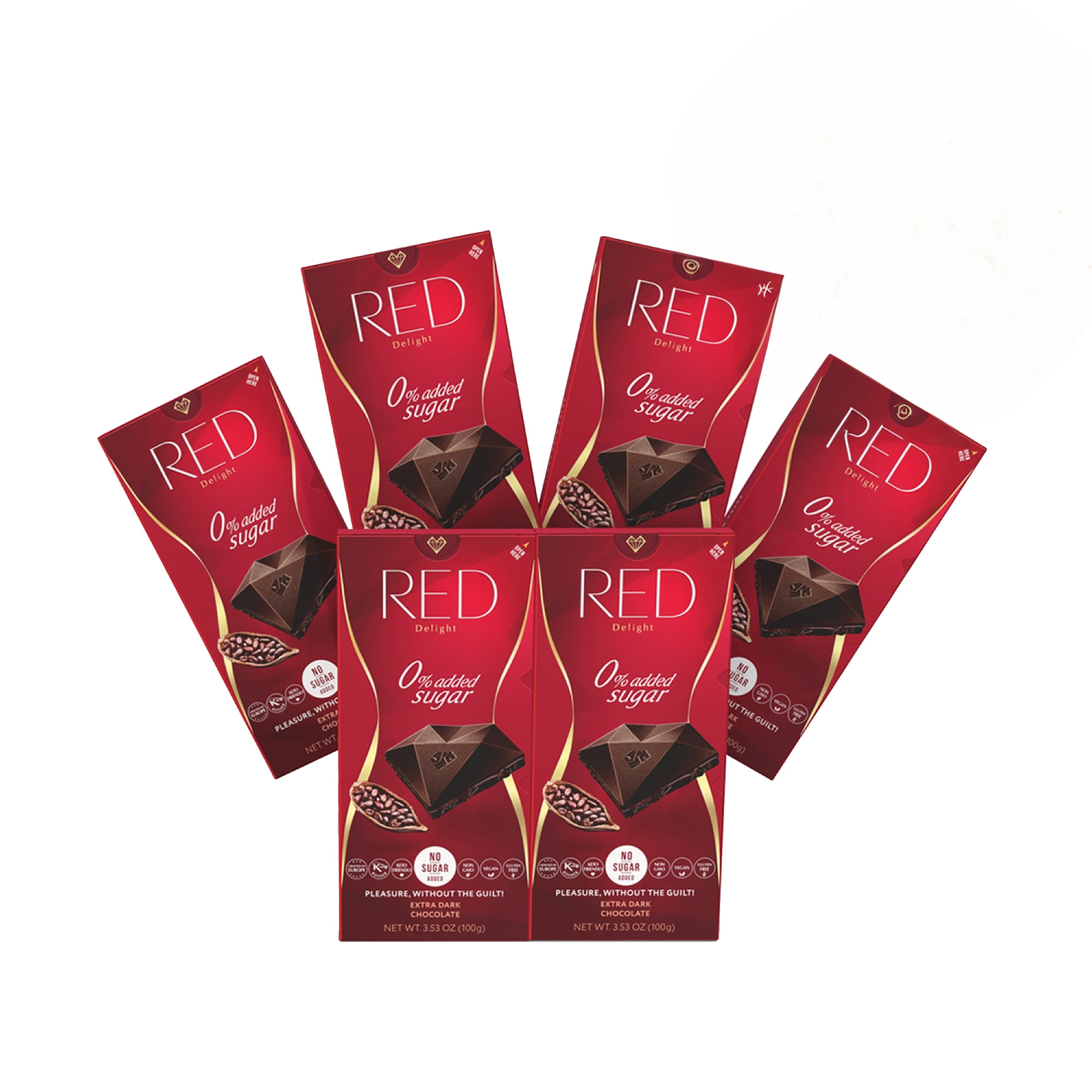 RED Gourmet 60% Extra Dark Chocolate Bar - 6 Pack, 3.5oz / 100g Each ...