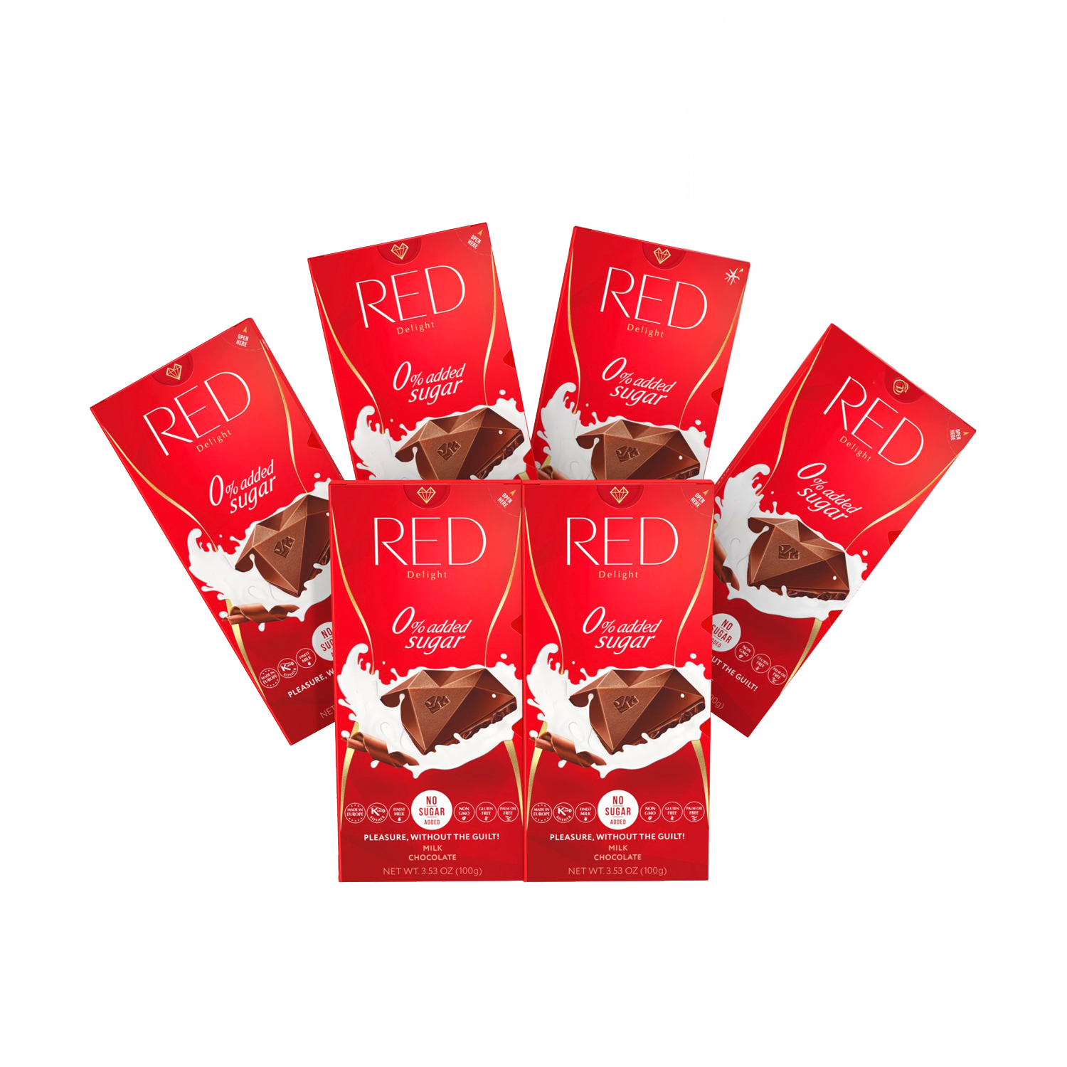 RED Chocolate Milk Chocolate - Piece Count: 6 Pack - Size: 3.53 oz ...
