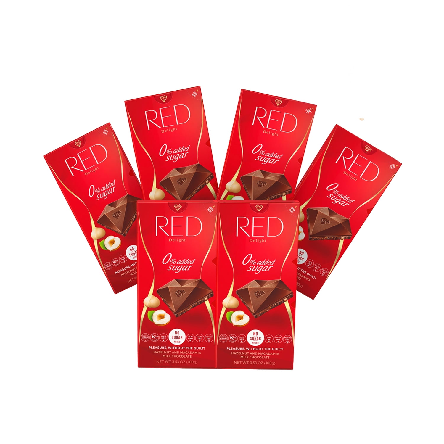 RED Chocolate Milk Chocolate with Hazelnut and Macadamia - Piece Count ...