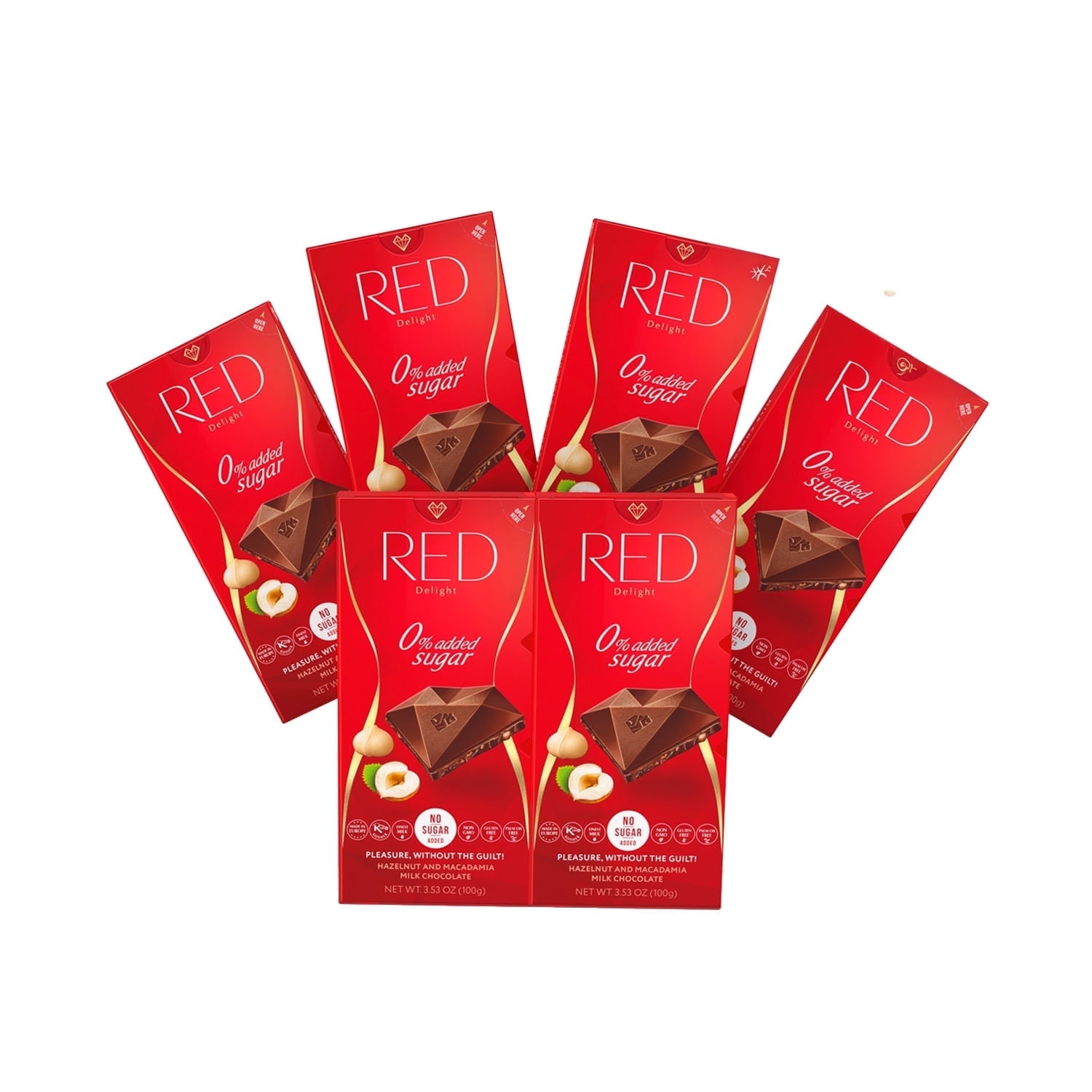 RED Chocolate Milk Chocolate with Hazelnut and Macadamia - Piece Count ...