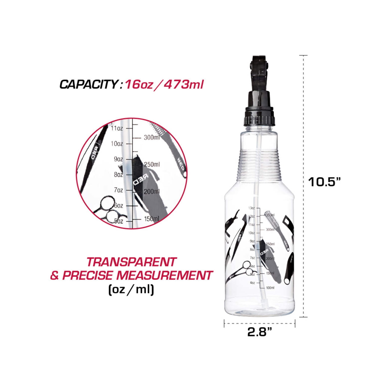 RED Clear spray bottle - Walmart.com