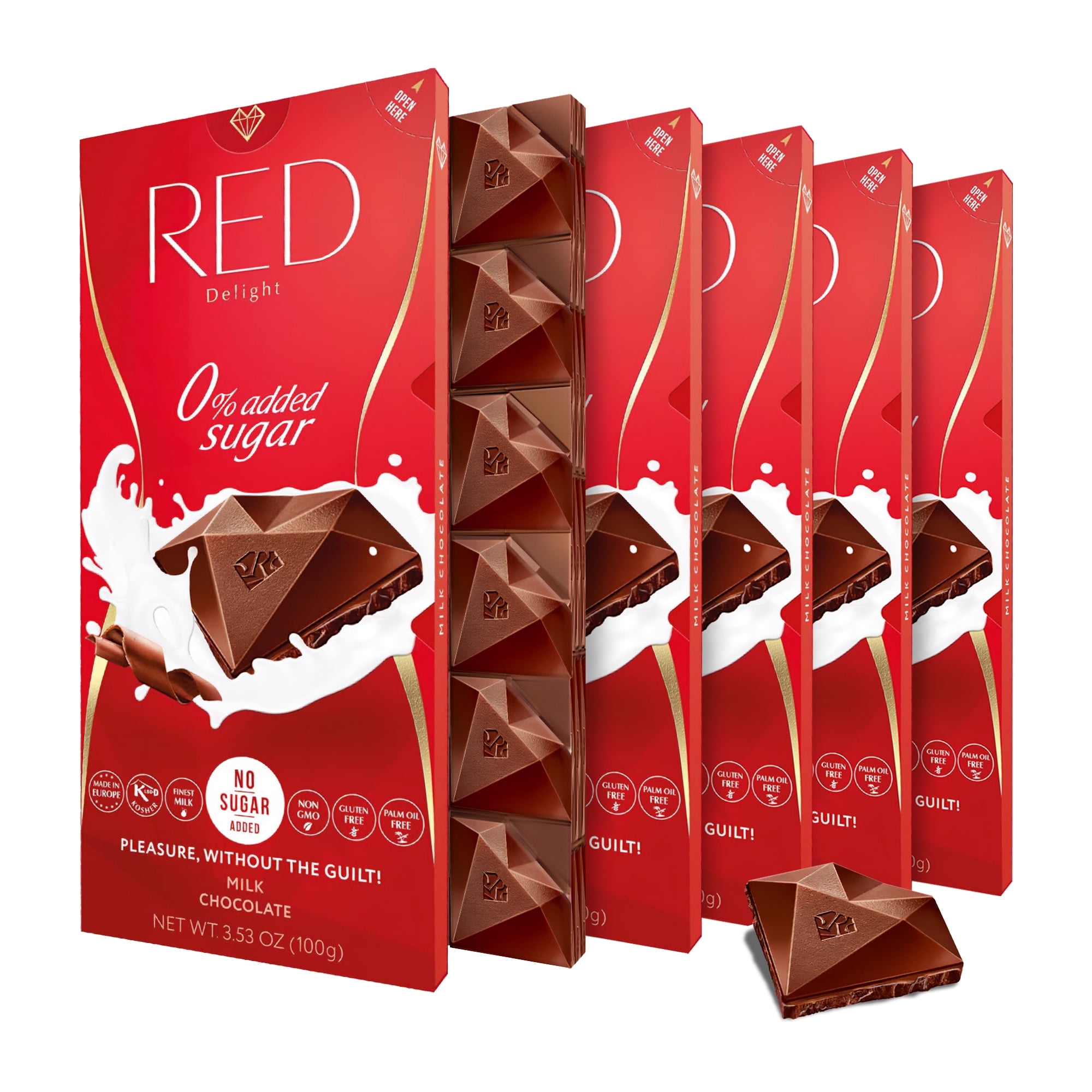 RED Chocolate Milk Chocolate Bar 3.53 oz - 5 Pack - Walmart.com