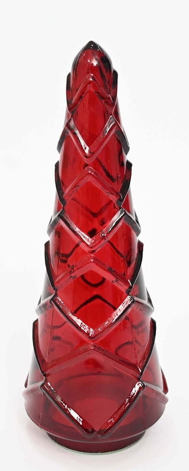 Glass Embossed Christmas Tree Decoration, Red, 12", by Holiday Time ...