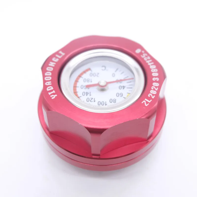 RED-Engine Oil Filler Cap, Aluminum, Automotive, Oil Temperature Gauge ...