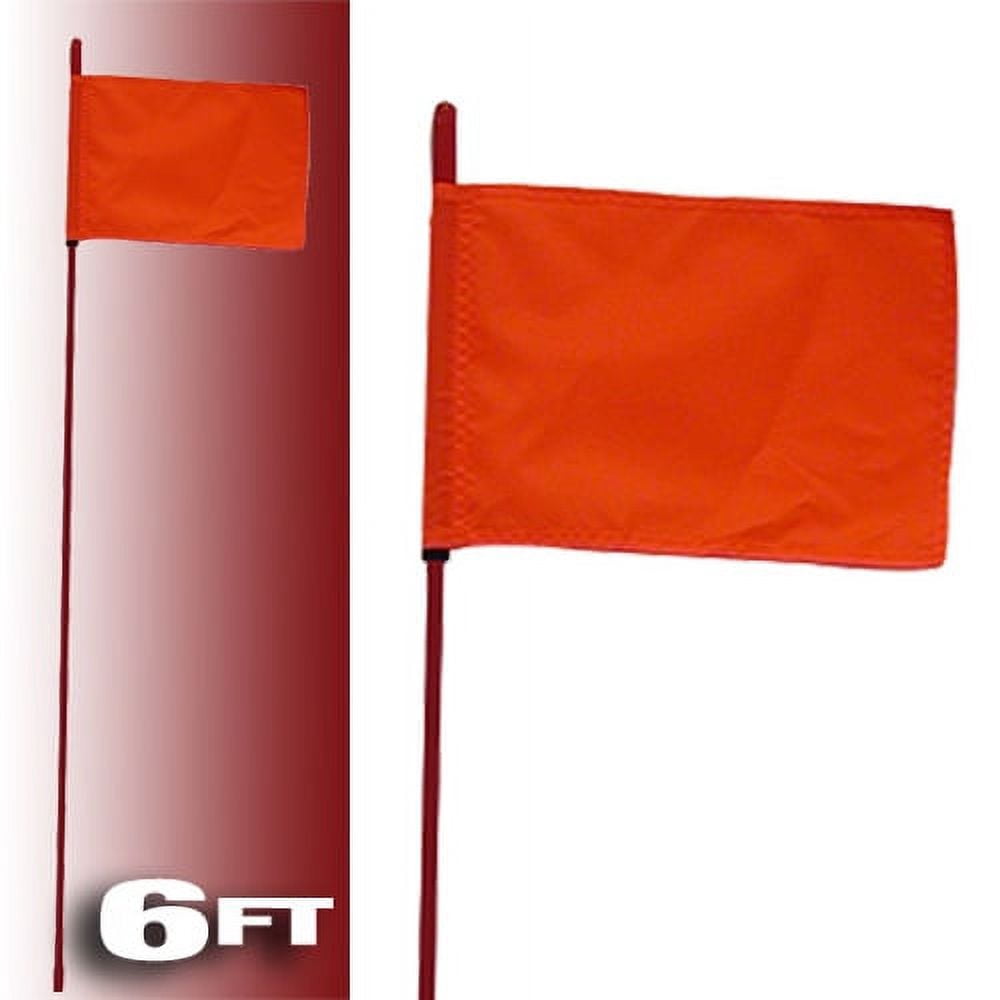 RED FIRE STICK W/ORANGE SAFETY FLAG - 6FT - Walmart.com