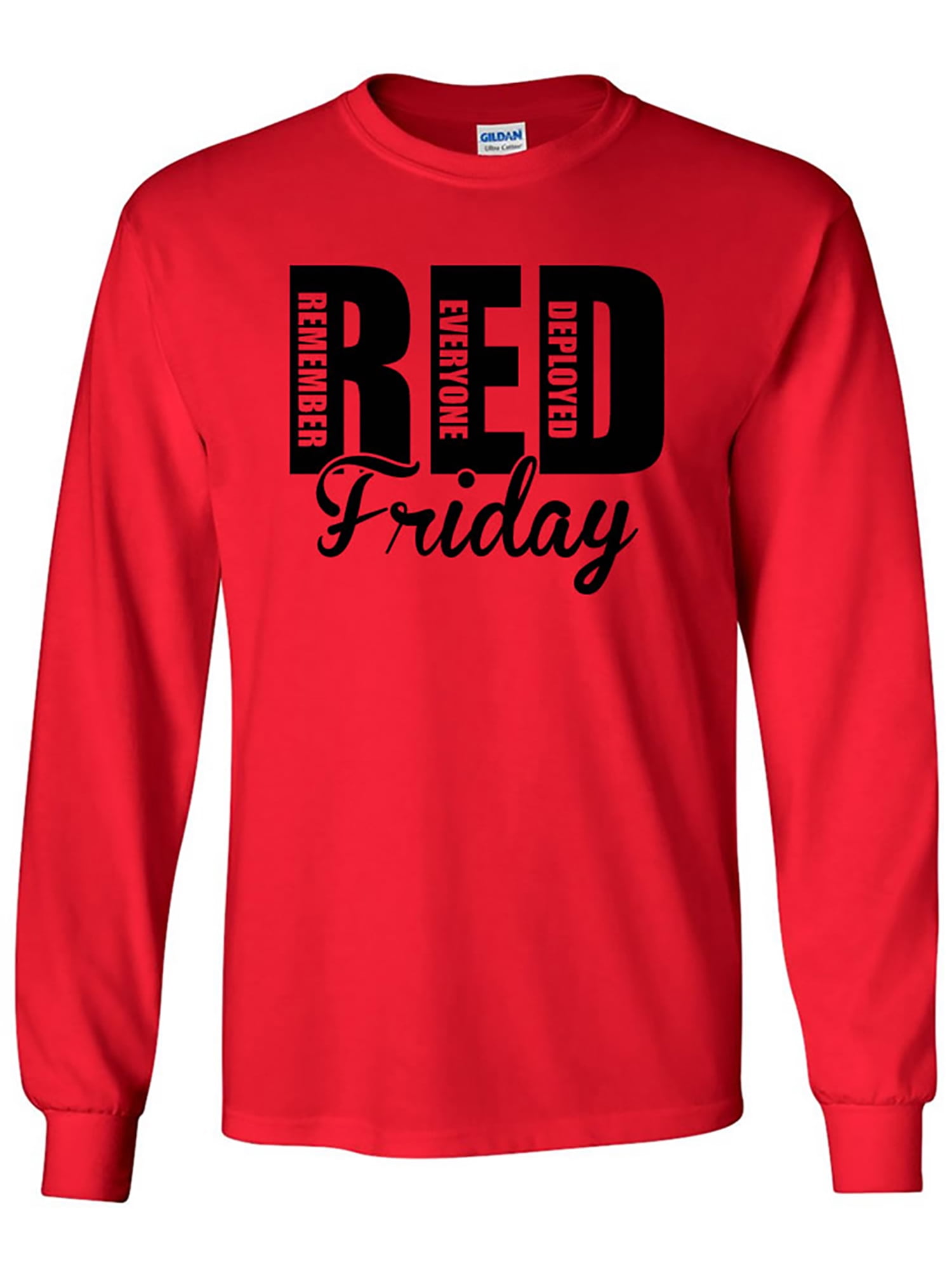 RED FRIDAY Remember Everyone Deployed Long Sleeve T-shirt - Walmart.com