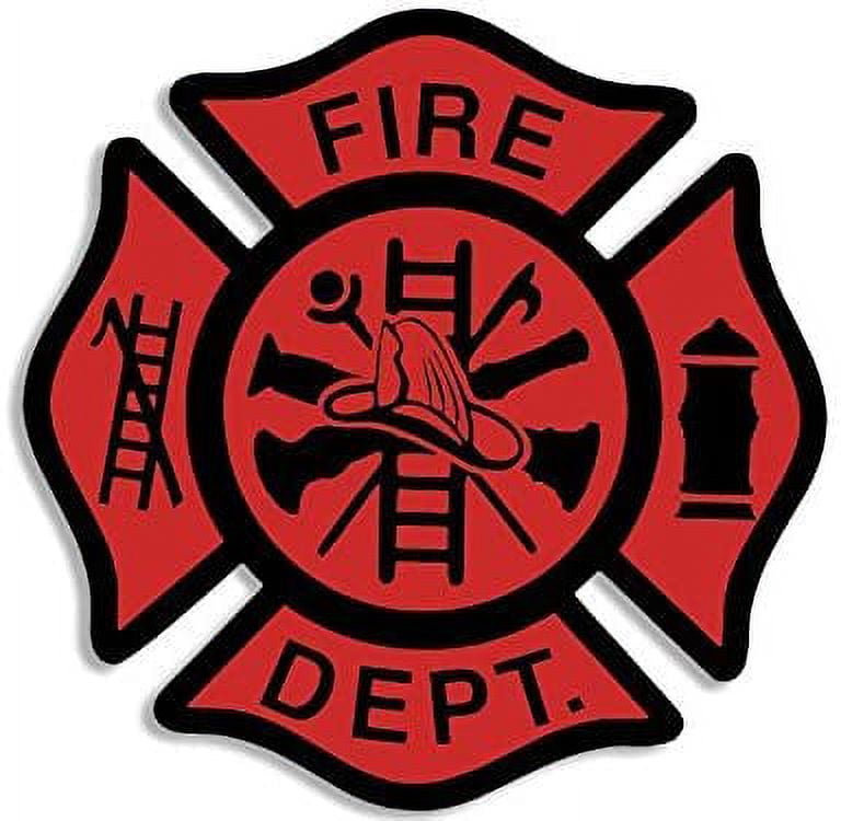 RED Fire Dept Maltese Cross Shaped 3M Reflective sticker| fire ...