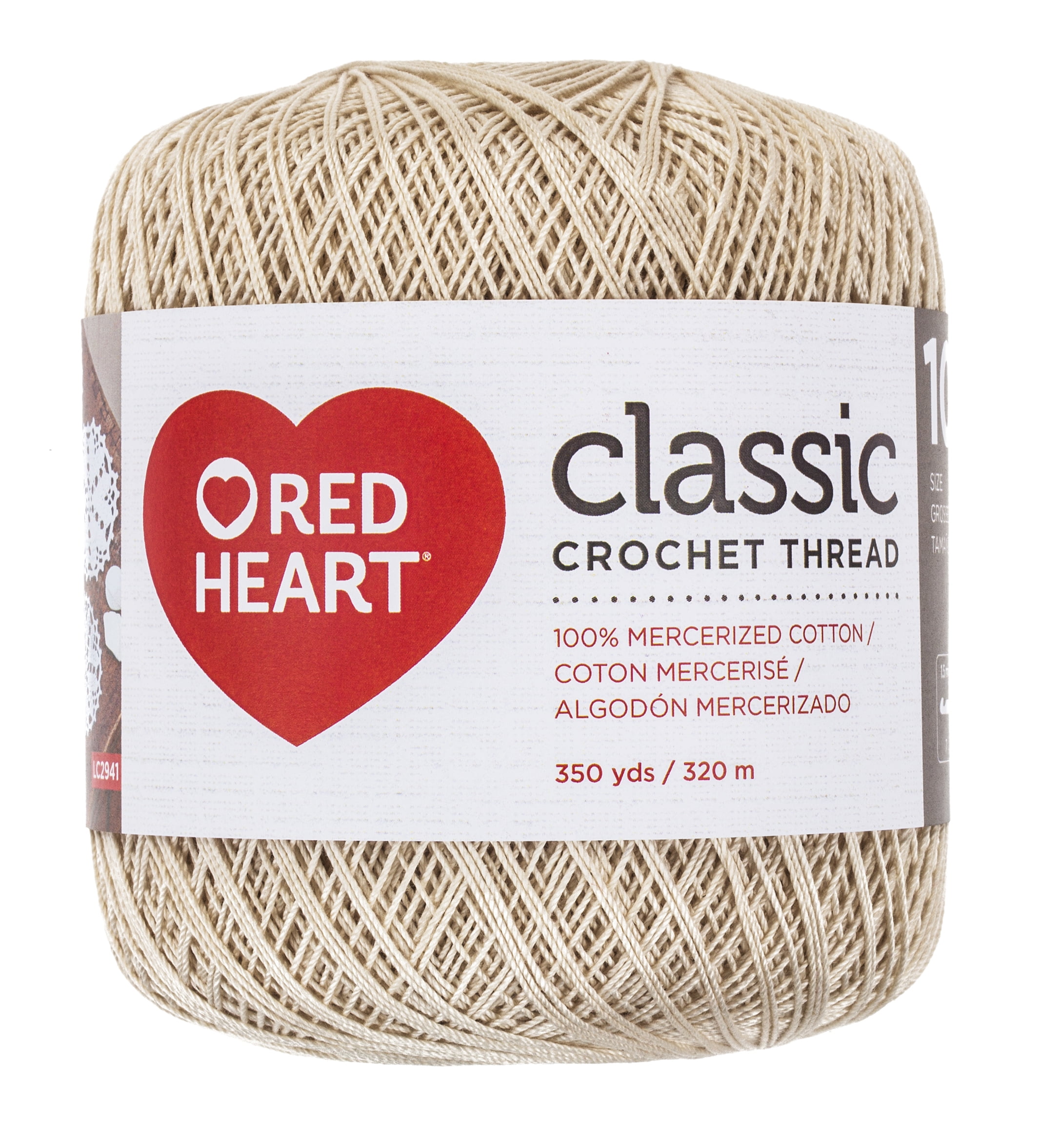 Red Heart Classic Size 10 Cotton Natural Yarn, 350 Yards - Walmart.com