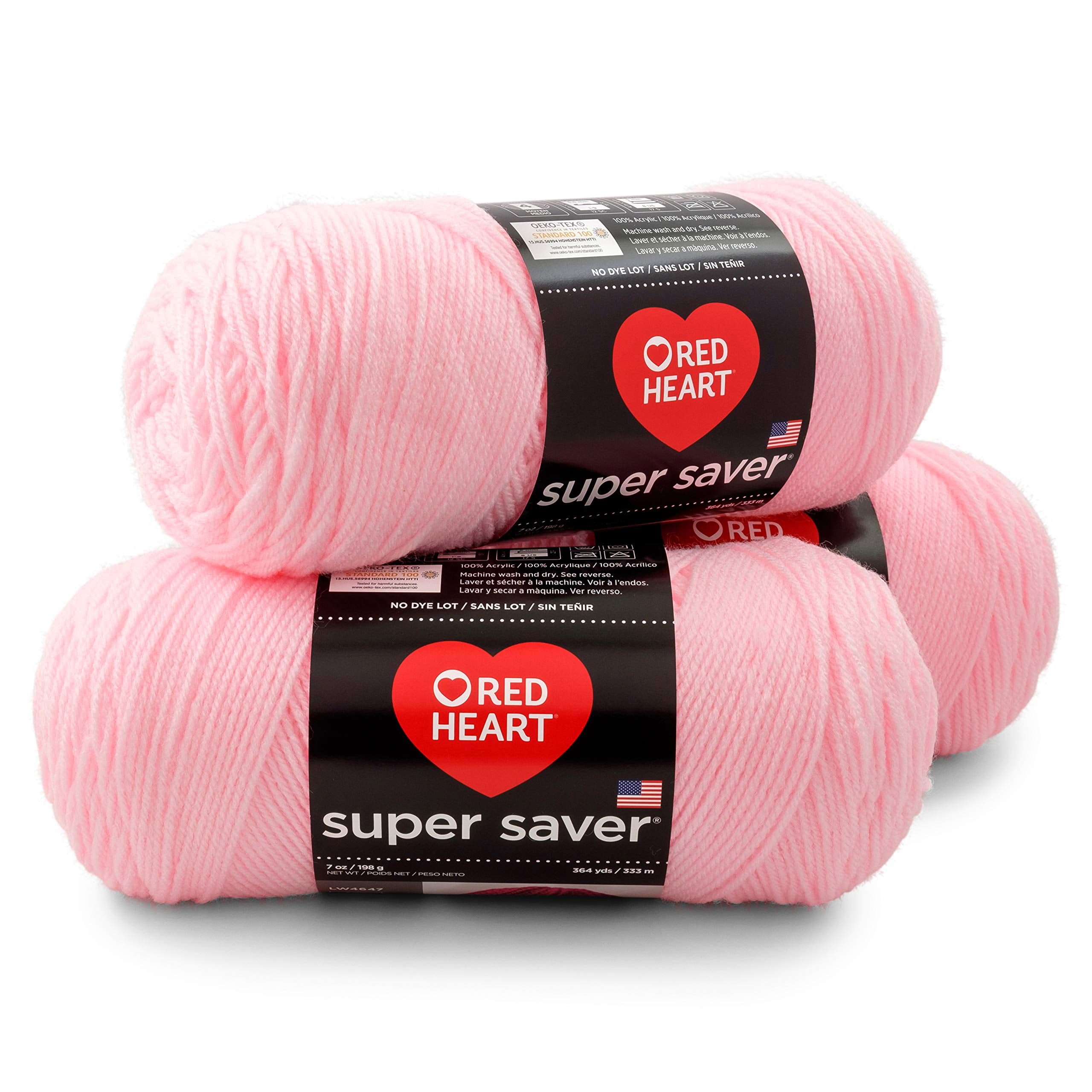 RED HEART Super Saver 3-Pack yarn, BABY PINK 3 Pack - Walmart.com
