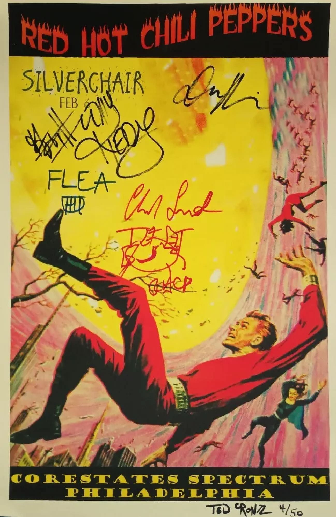 RED HOT CHILI PEPPERS Poster in 1994 Reproduction RP RHCP concert ...