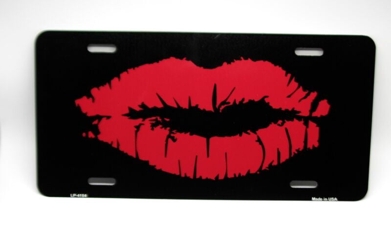 RED HOT LIPS LIPSTICK METAL CAR NOVELTY LICENSE PLATE AUTO TAG ...