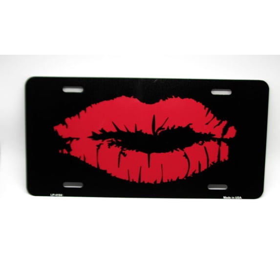RED HOT LIPS LIPSTICK METAL CAR NOVELTY LICENSE PLATE AUTO TAG ...