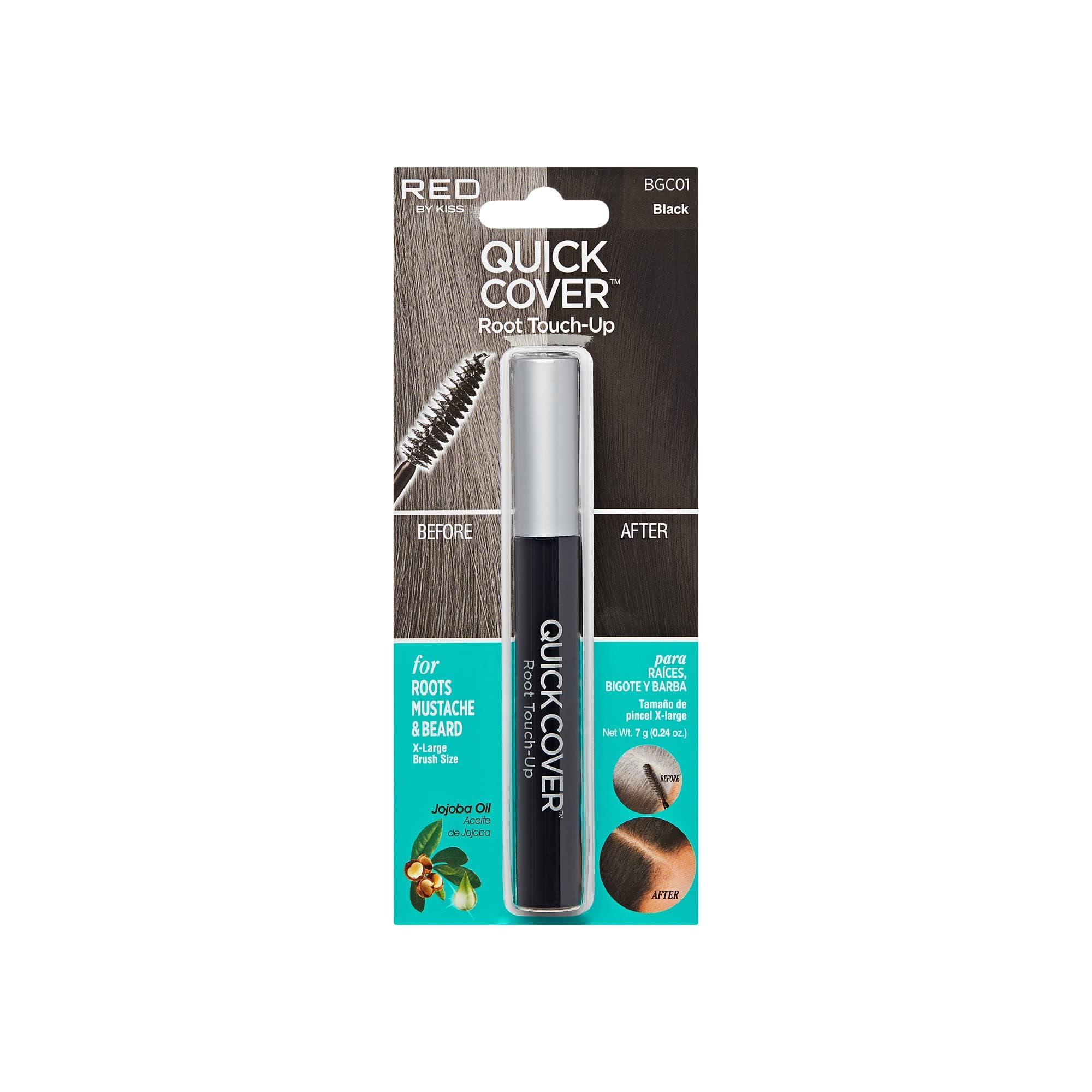 RED by KISS Quick OLF24 Cover Root Touch Up Rescue (Black), Mascara ...