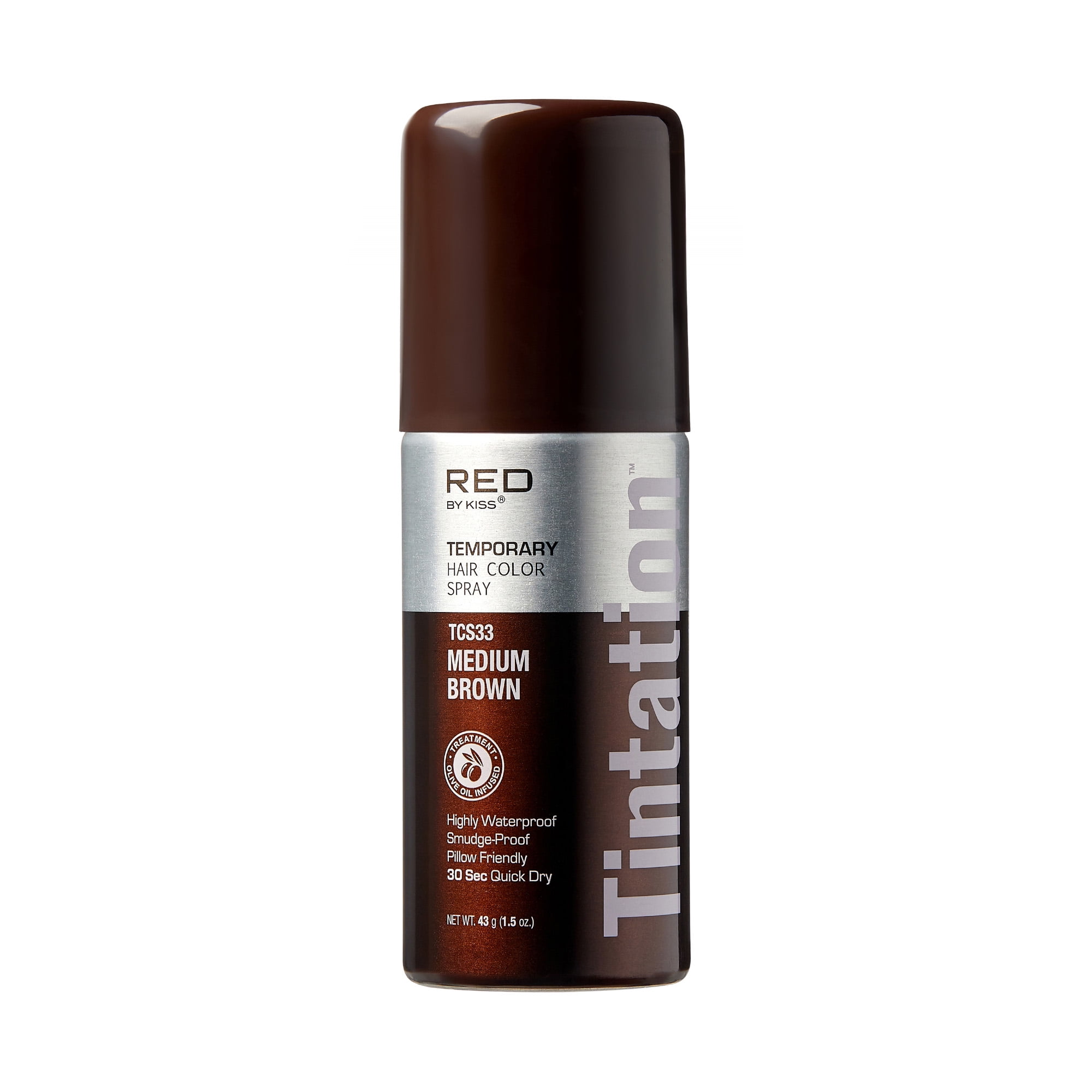RED by Kiss Tintation Temporary Hair Color Spray, Instant Gray Root ...