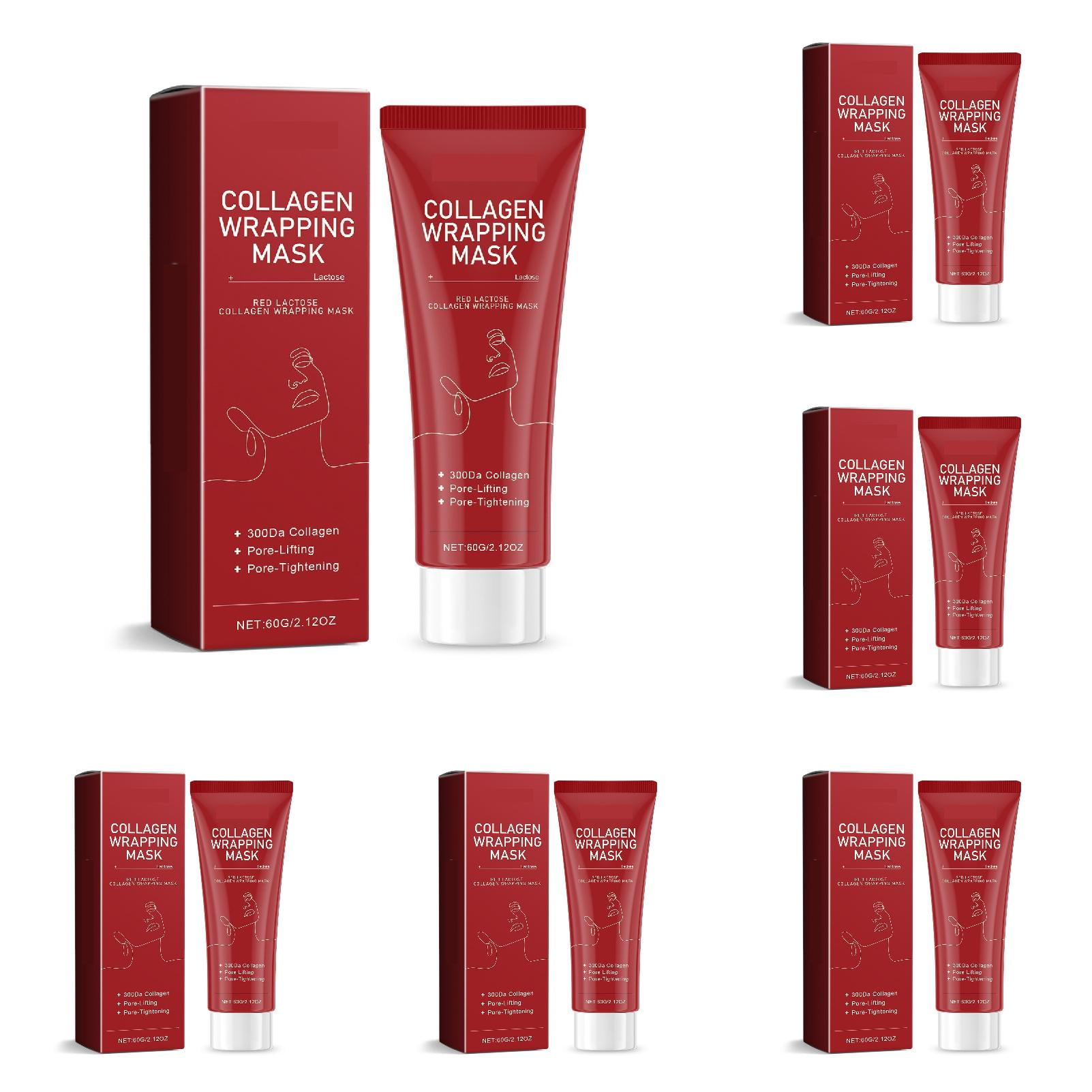 RED LACTO COLLAGEN WRAPPING M ASK Glowy Skin Skin Elasticity Pore ...
