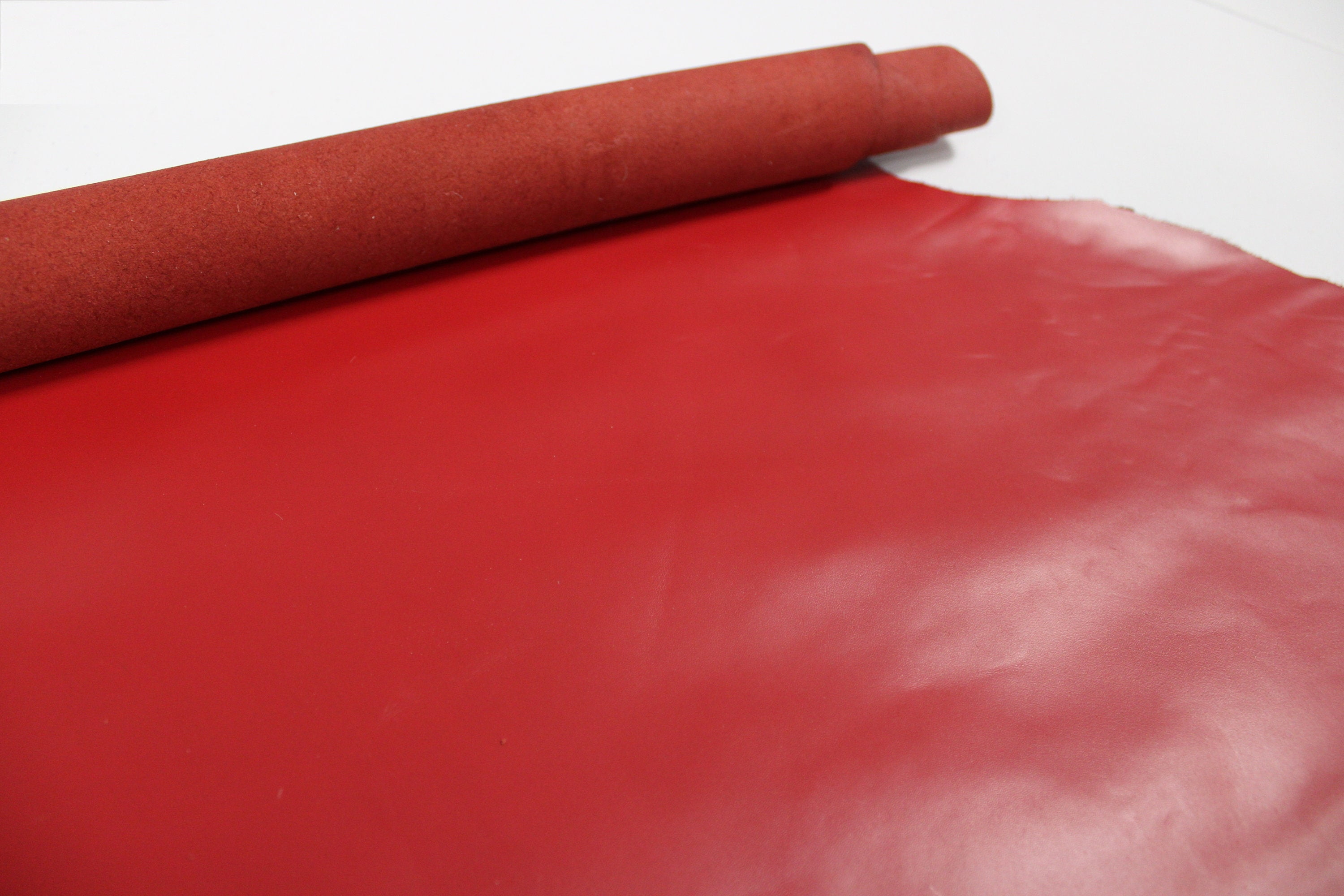 RED LEATHER HIDE Genuine Cowhide Slightly Firm Leather / 3 oz - 3.5 oz ...