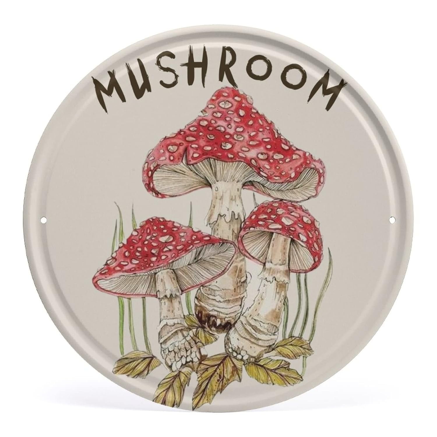 RED MUSHROOM Farm decor Frog Mushroom Decor Vintage Round Door Hanger ...