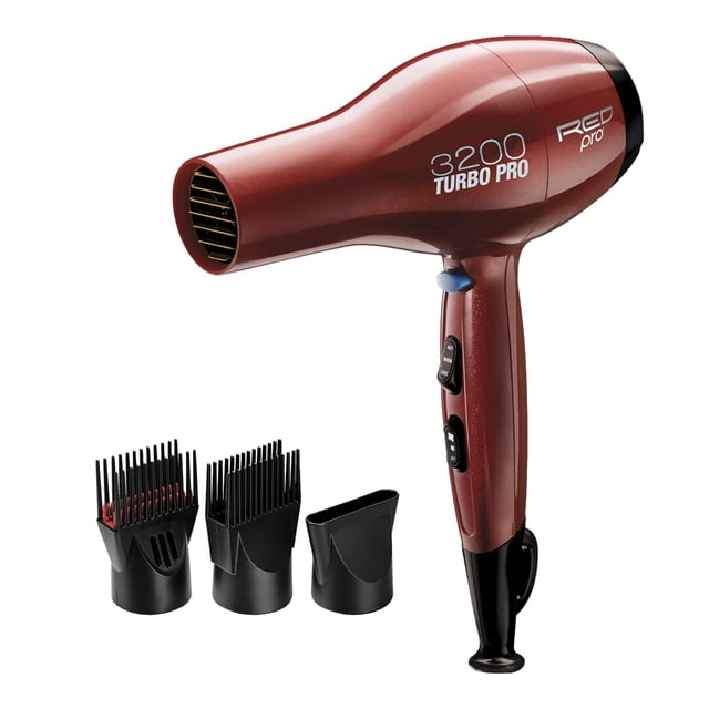 RED PRO 3200 Turbo Pro Detangler AC Hair Dryer, 3 Heat/2 Speed Settings ...