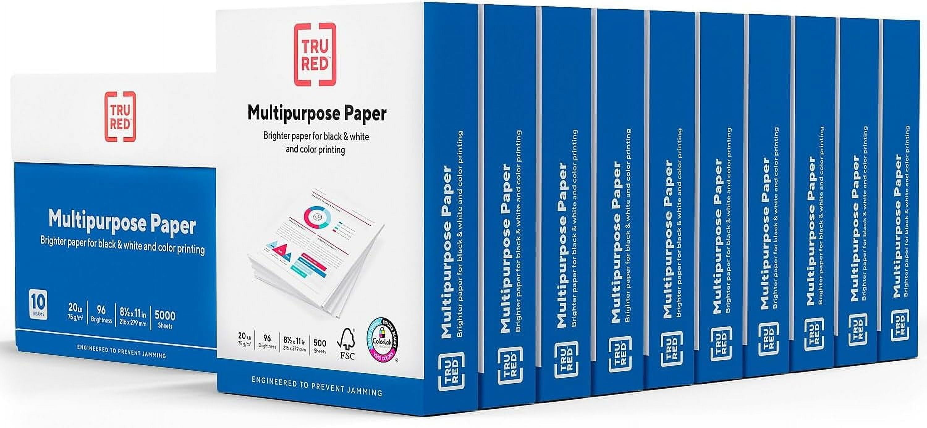 RED Printer Paper, 8.5" x 11" -inch, 20 lbs., 96 Brightness Rating ...