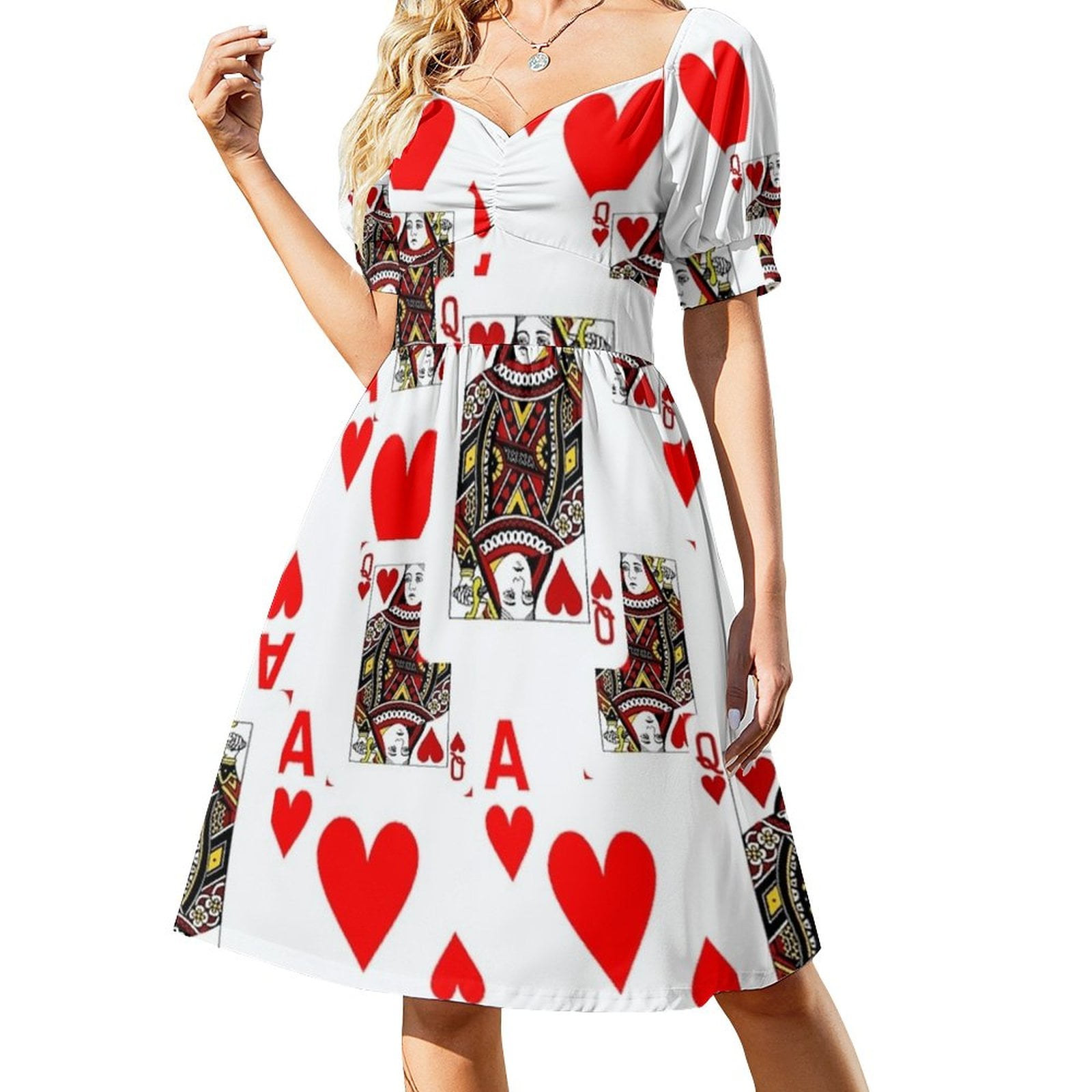 RED QUEEN OF HEARTS& ACES PLAYING CARDS ARTWORK Dress women's dresses 2023 ladies dresses for ...