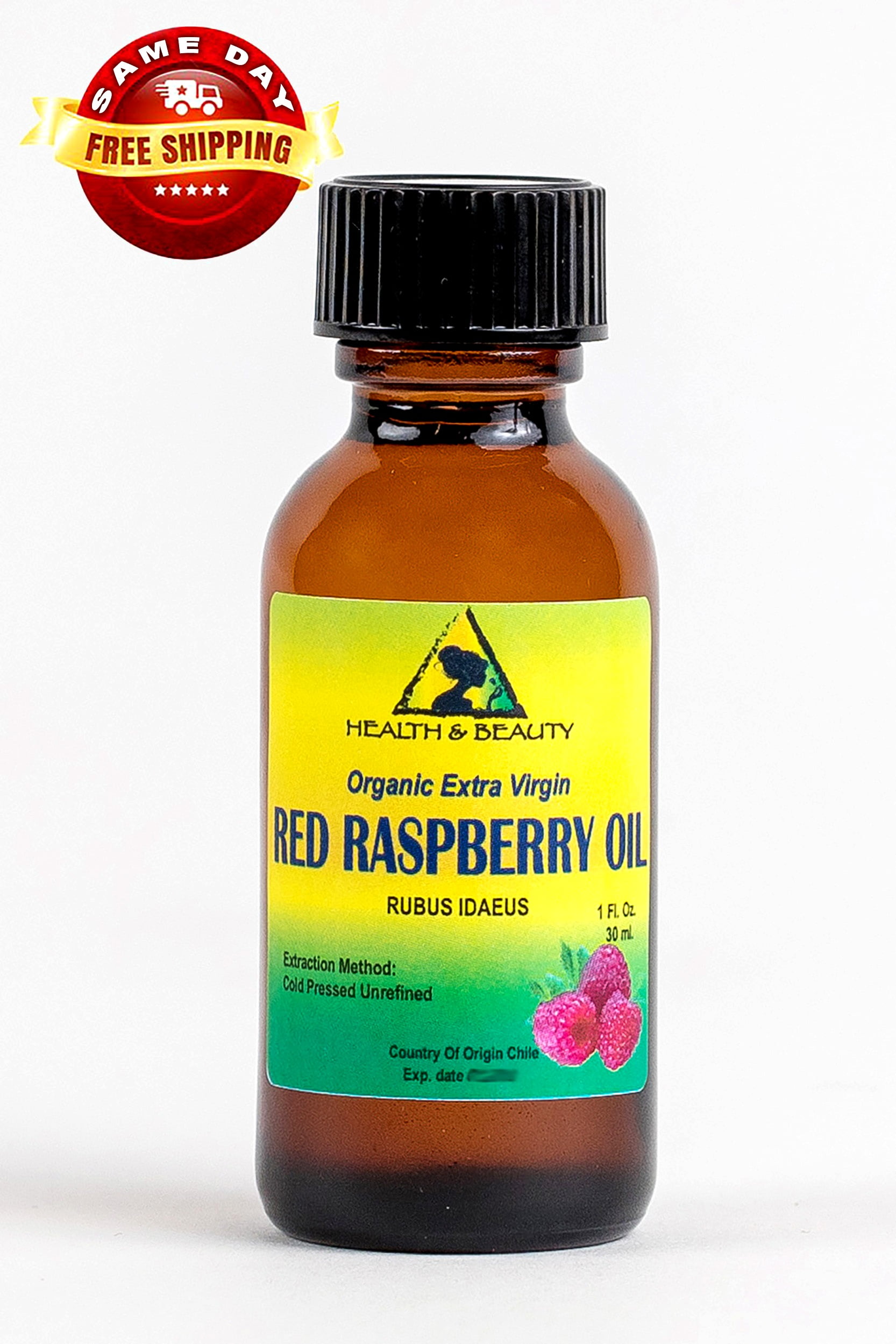 RED RASPBERRY SEED OIL UNREFINED ORGANIC COLD PRESSED PURE GLASS BOTTLE ...