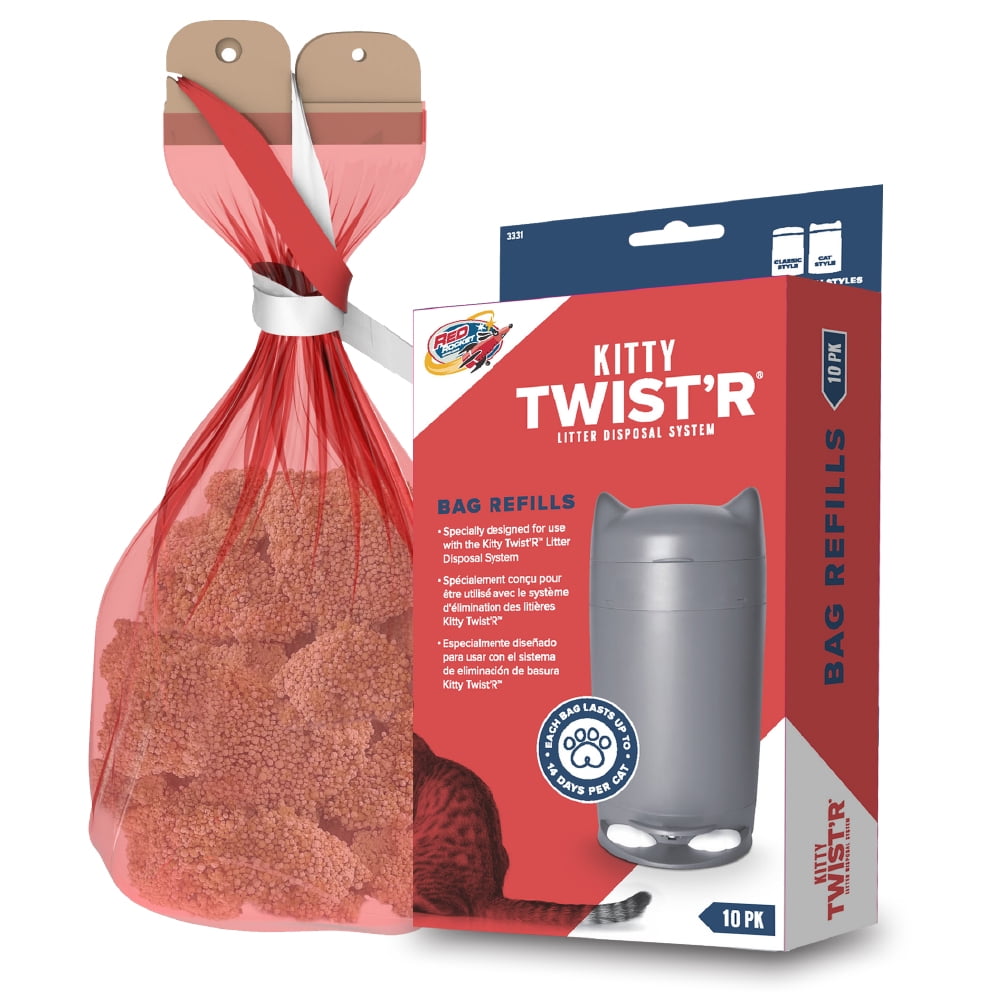 RED ROCKET KITTY TWIST'R REFILL BAGS 10PACK for 5L KITTY TWIST'R CAT ...