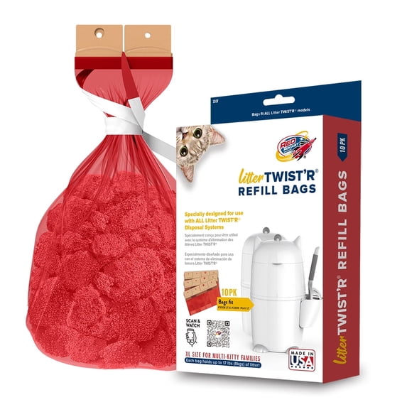 RED ROCKET PURRR and LITTER TWIST'R Disposal System XL Refills for 8L ...