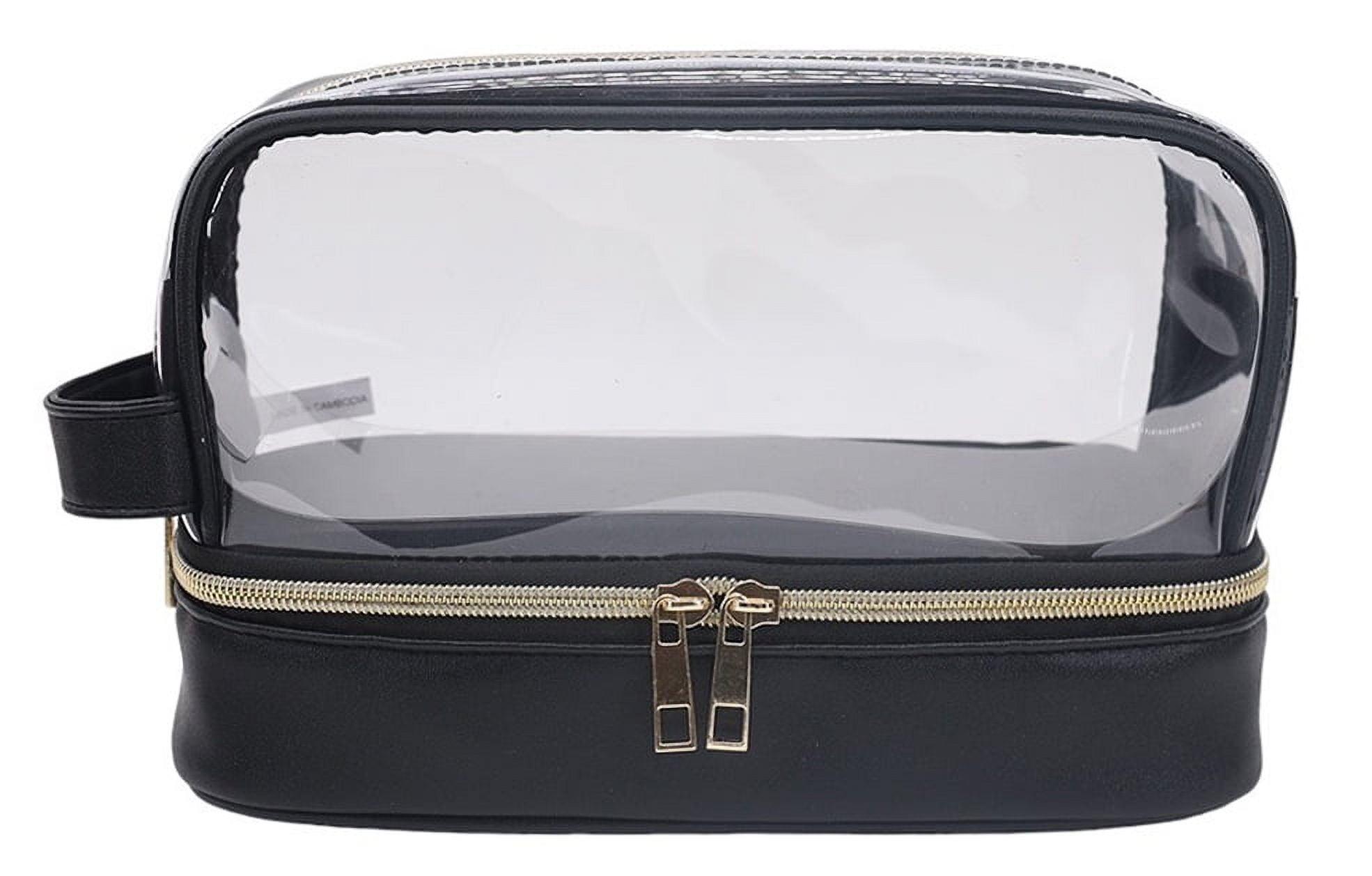 RED.STONE Double Layer Clear Makeup Bags Women - Transparent Cosmetic ...