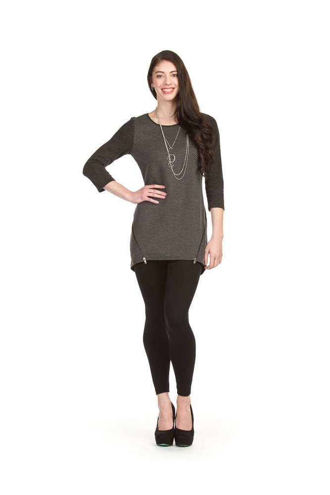 Papillon - Red Textured Fabric 3/4 Sleeve Tuinic With Zip Detail ...