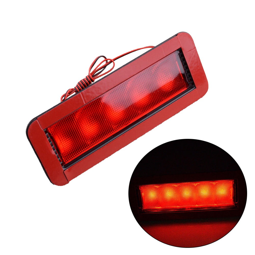 RED Universal Auto Brake Lights 5-LED High Mount Level Third 3RD Brake ...
