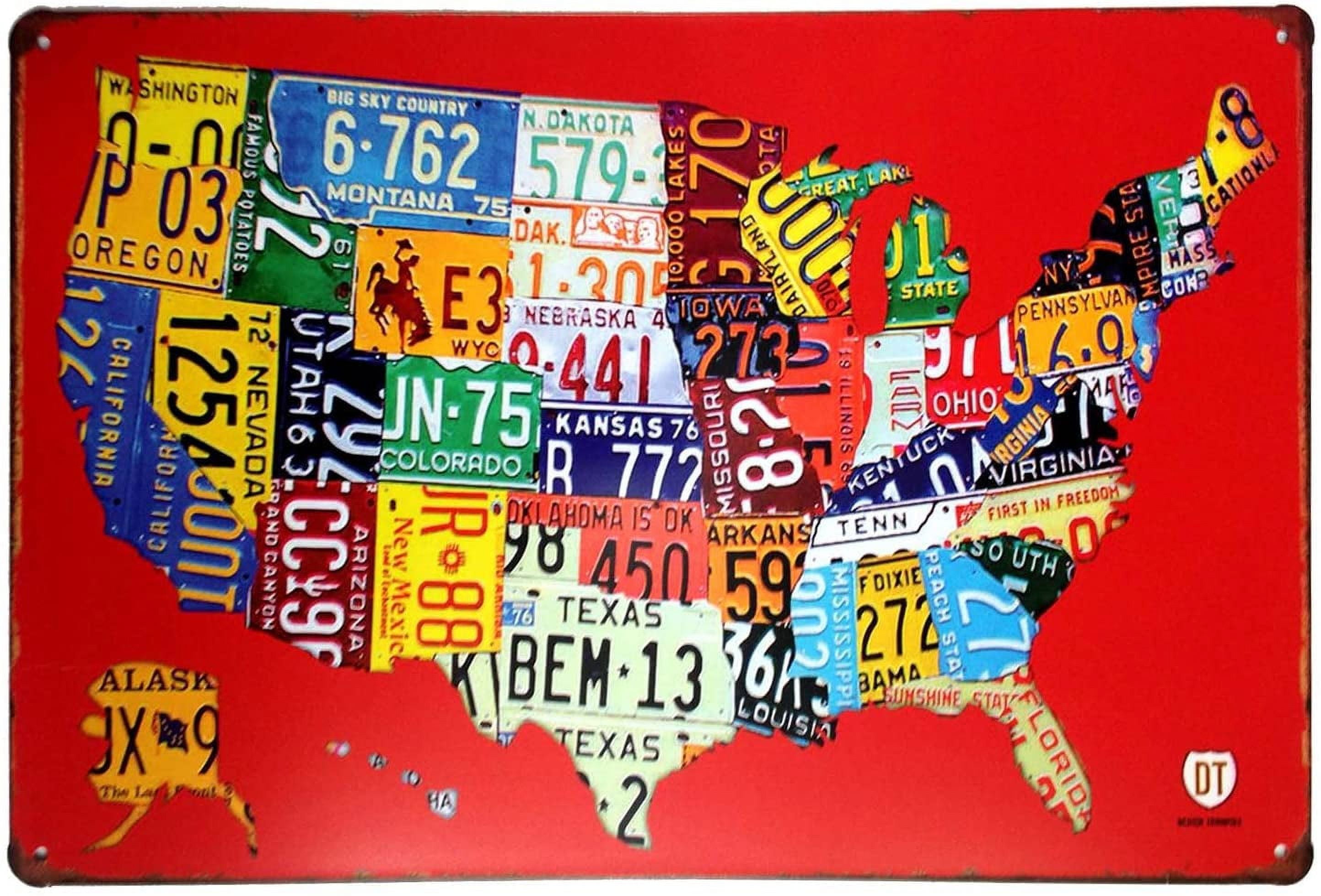 RED Us MAP Route Metal Sign 8x12 Inch - Walmart.com