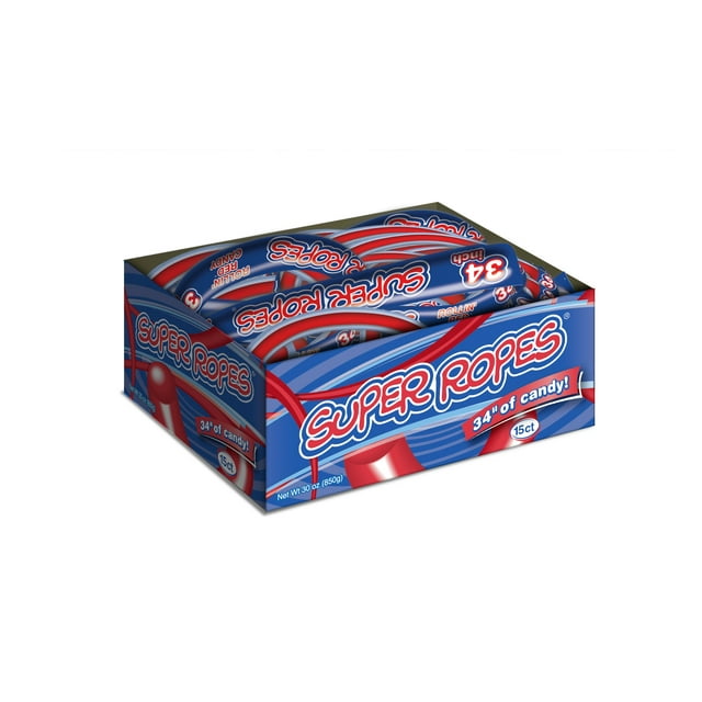 RED VINES Super Ropes, Individually Wrapped, Licorice Candy, 2 oz, 15 ...