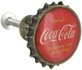 RED Vintage Coca Cola Emblem Antique Brass Drink Cast Iron Drawer Pull ...