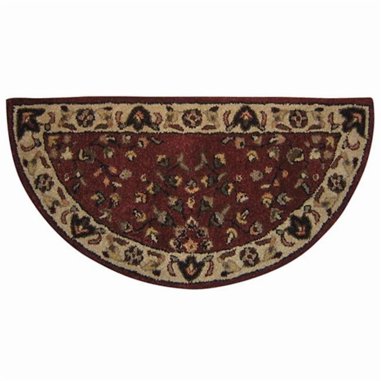 RED WITH BEIGE HAND-TUFTED 100% WOOL HEARTH RUG - Walmart.com