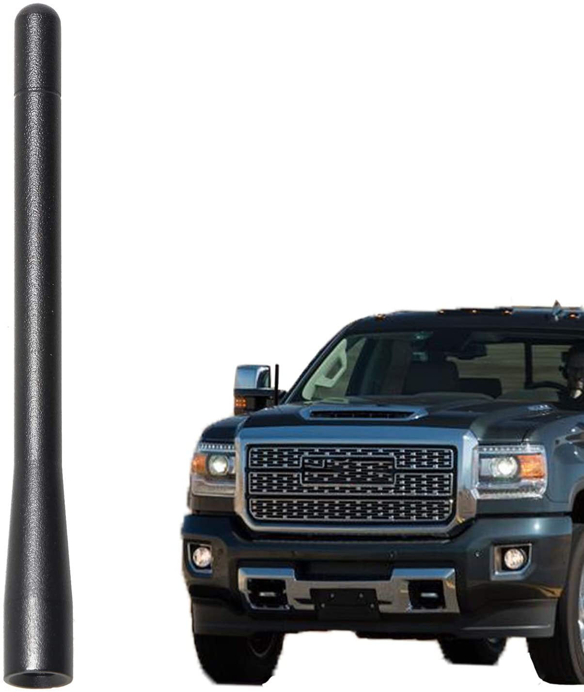 RED WOLF 4.7'' Mini Short Black Aluminum Power Antenna Mast Radio AM/FM ...