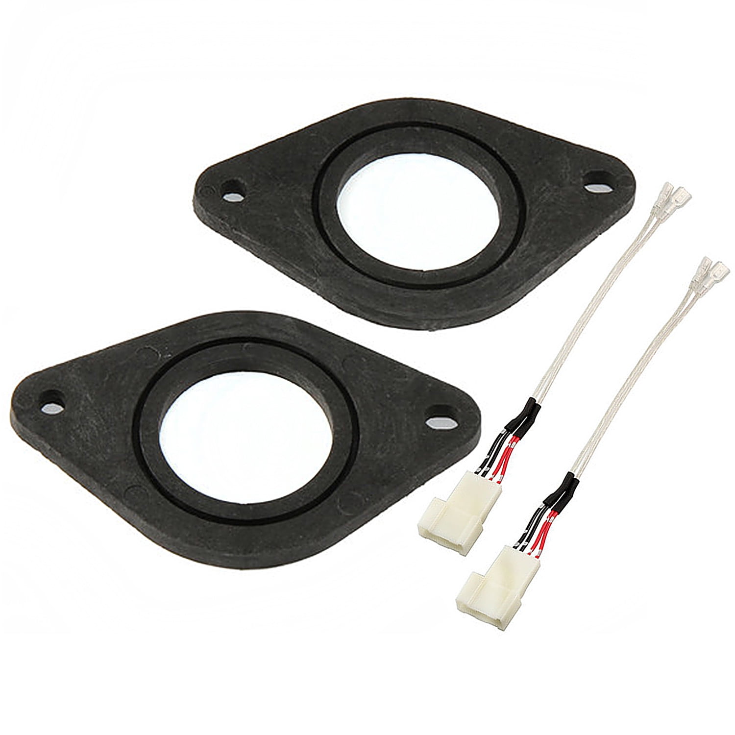 RED WOLF Car Dash Tweeter Speaker Adapter Rings & Wiring Harness Kit ...