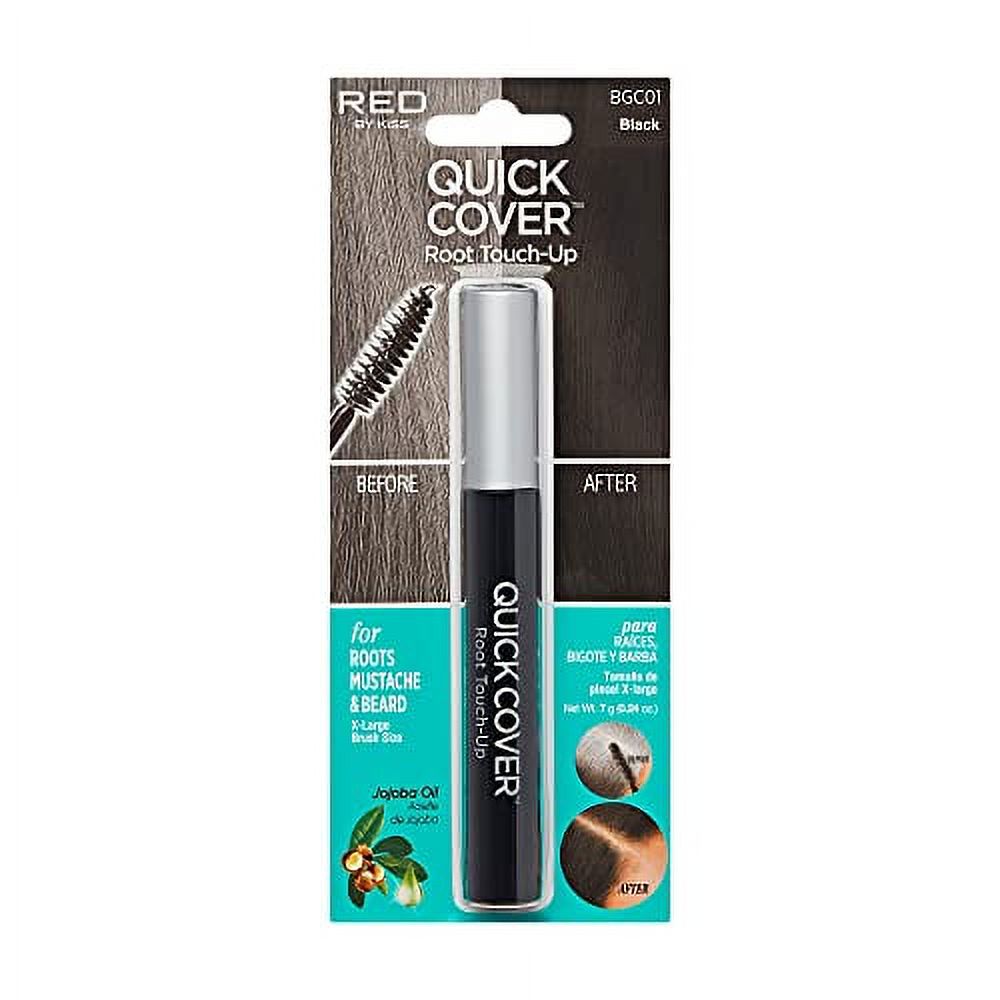 RED by Kiss Quick Cover Root Touch Up Mascara Water-Resistant Temporary Gray Concealer Cover Up ...