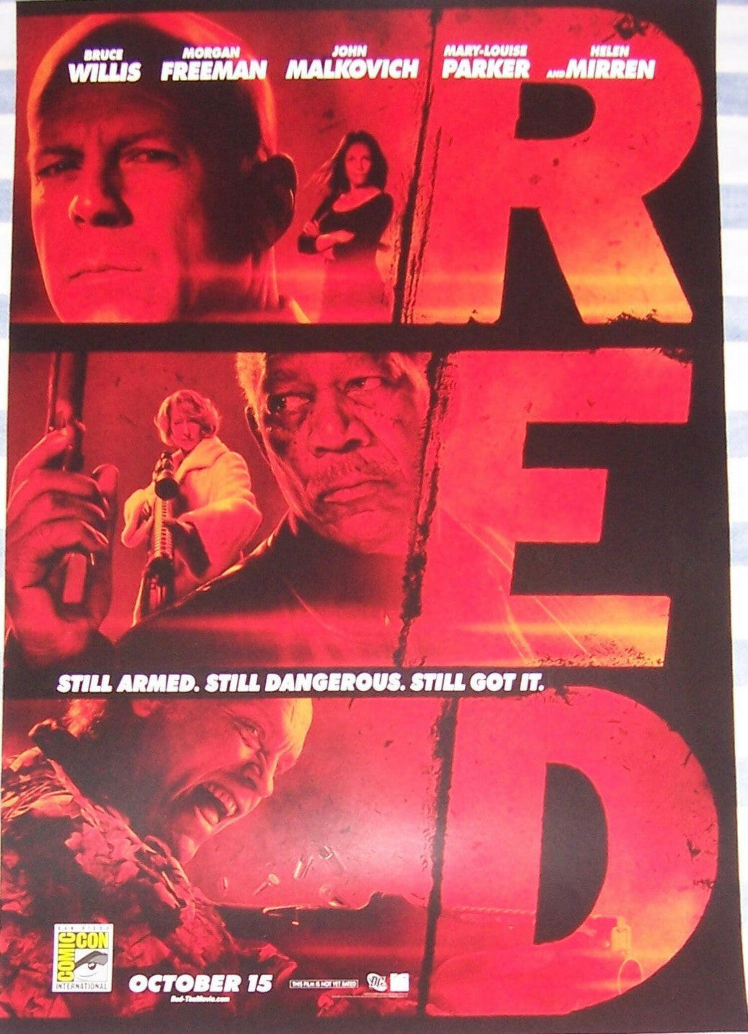 RED movie 2010 Comic-Con mini 11x17 poster Bruce Willis Morgan Freeman John Malkovich - Walmart.com
