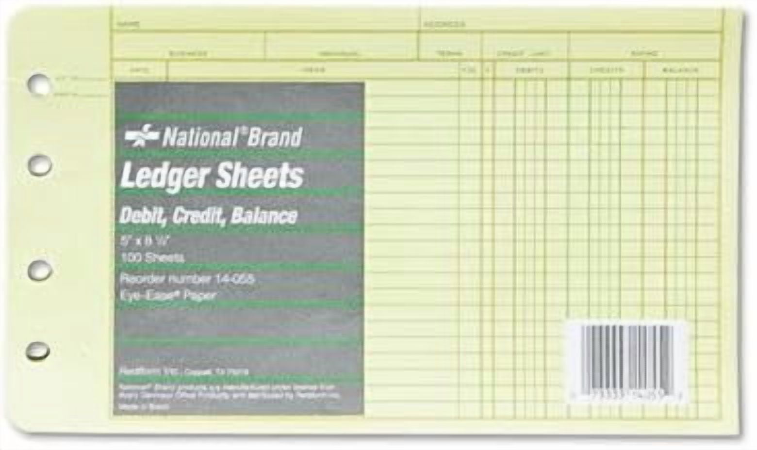 RED14055 - National Extra Sheets for Four-Ring Ledger Binder - Walmart.com