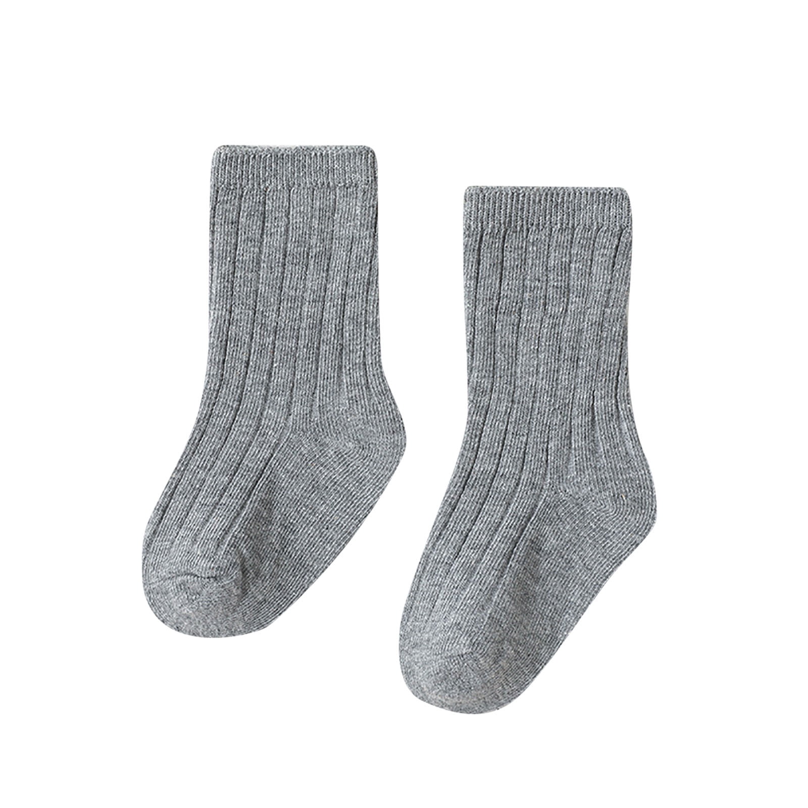 REDARER Baby Cotton Socks - Double Needle Mid-Calf, Ultra Soft Solid ...
