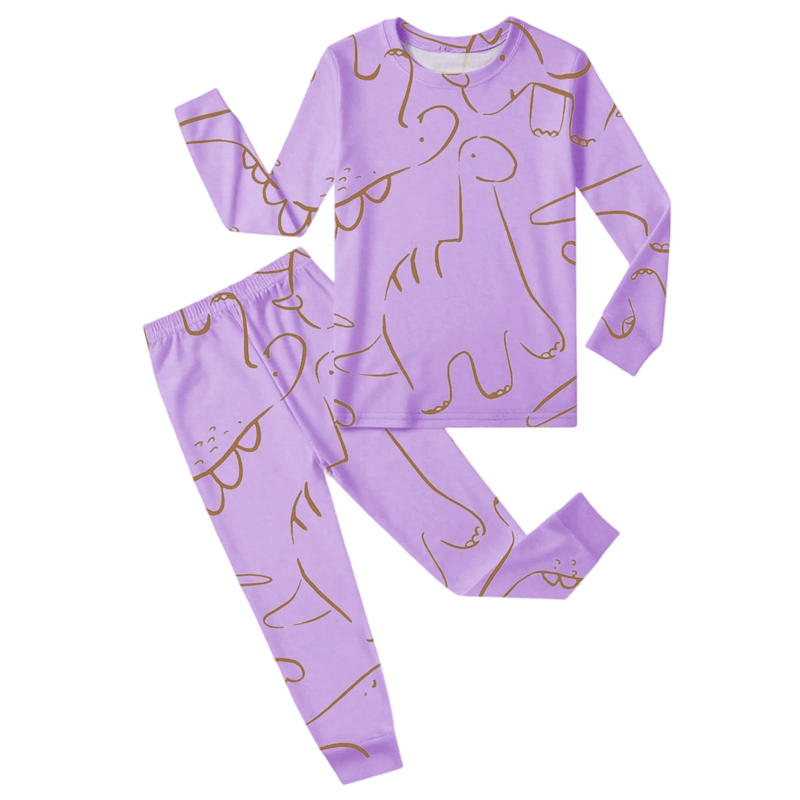 REDARER Boys Dinosaur Prints Pajama Set with Long Sleeves and Long ...