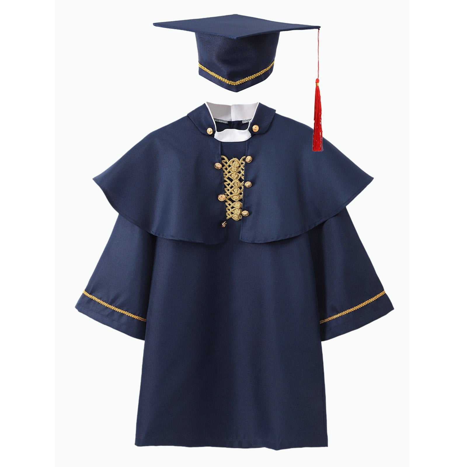 REDARER Boys & Girls Graduation Gown Cap Set with Gold Trim for ...