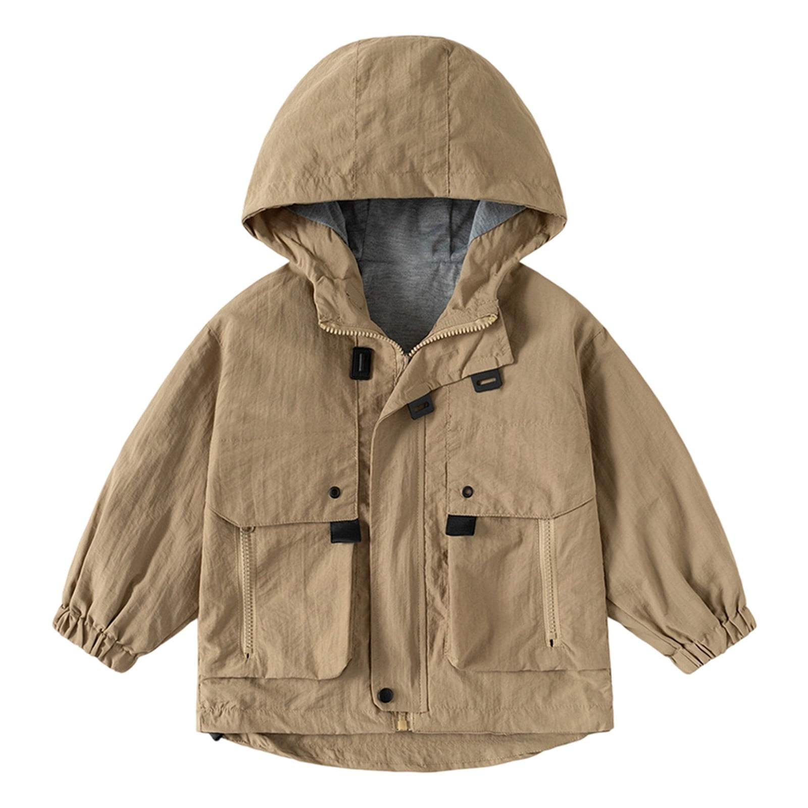 REDARER Boys Solid Windbreaker Jacket, Lightweight Hooded Zipper Coat ...