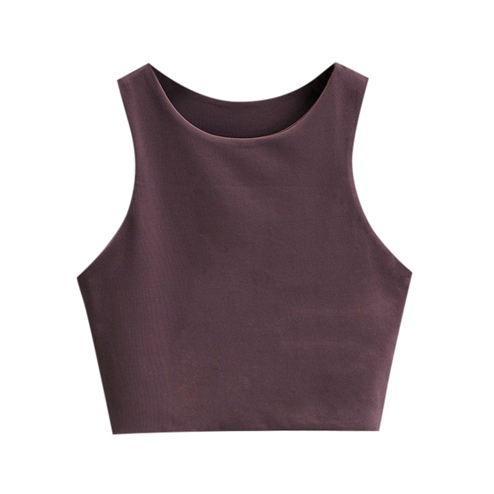 REDARER Girl’s Sleeveless Crop Tops Double Layer Scoop Neck Cropped ...