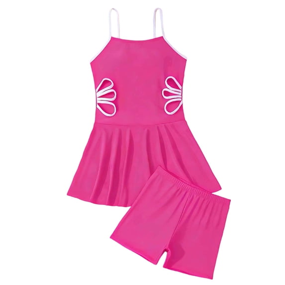 REDARER Girls 2 Piece Skirted Swimsuit Hollow Out Side Design Solid ...